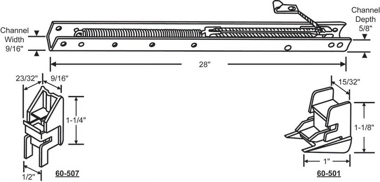 Brixwell 60-2750-1 28in Window Channel Balance 26 To 30 Lbs Sash Weight ...