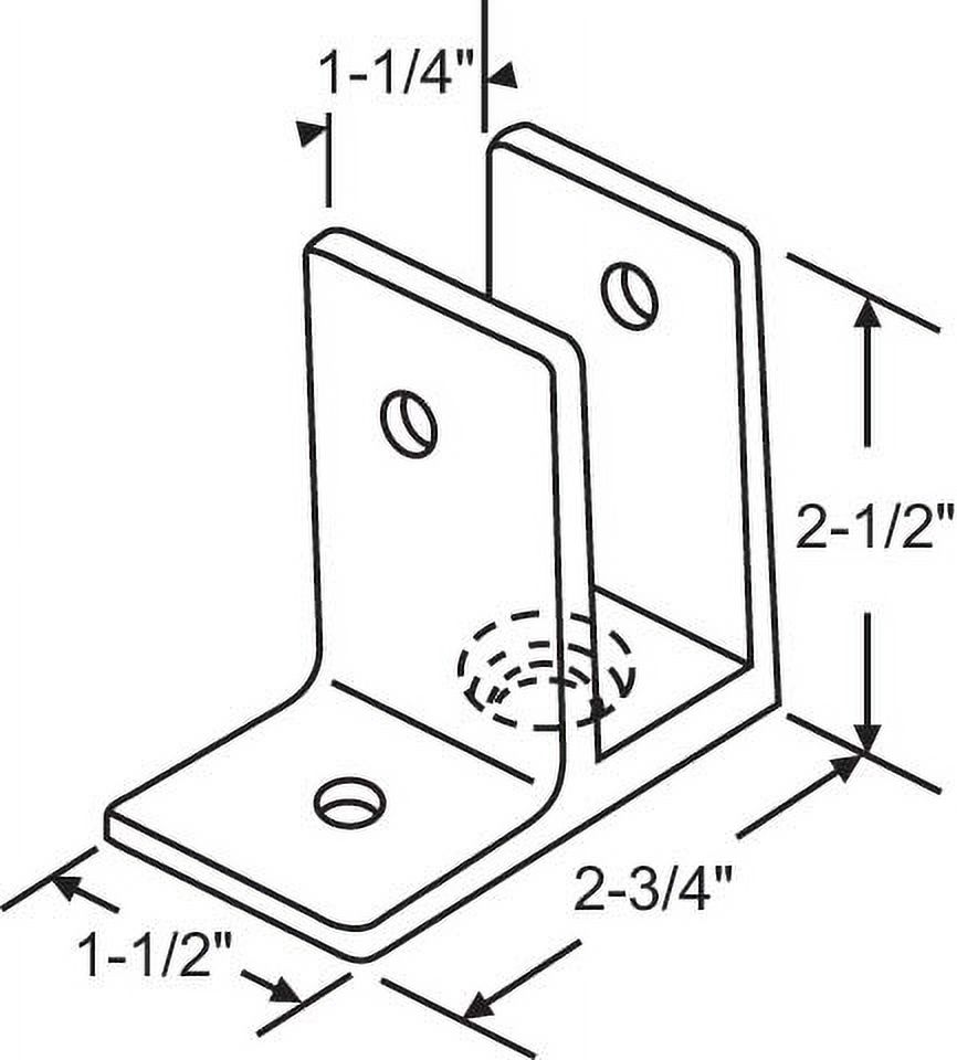 Brixwell 91-16 One Ear Wall Bracket chrome Plated For 1-1/4 Panel 1-1/4 ...