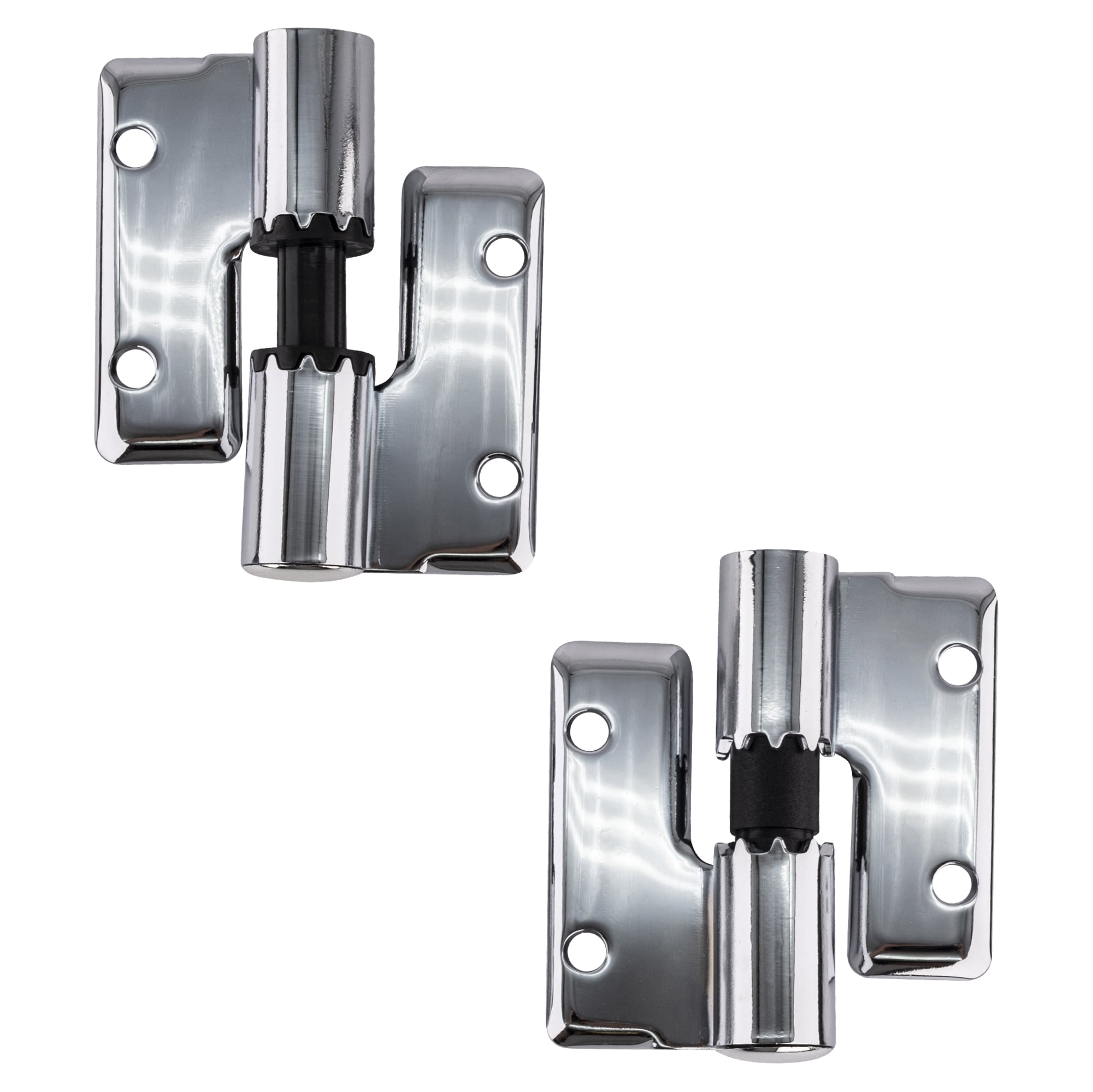 Brixwell Round Barrel Gravity Hinge Set RH-Out/LH-In Chrome Plated with ...