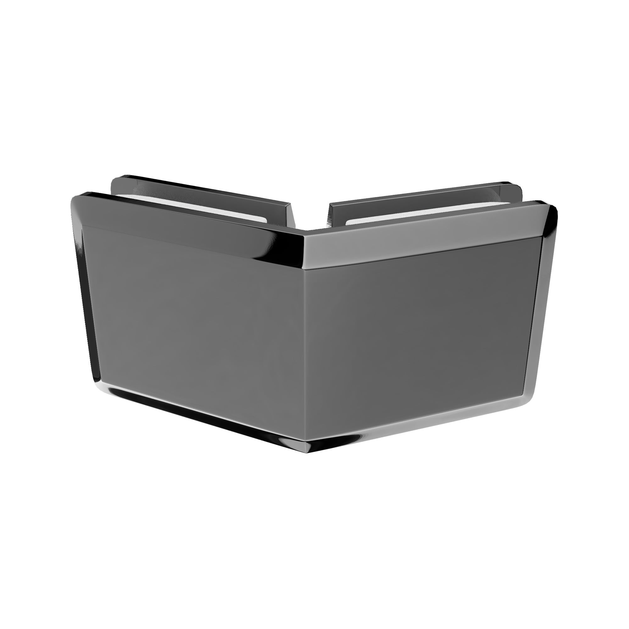 Brixwell C-P135-GM Premier Beveled Glass-to-Glass Clip 135 Degree Black ...