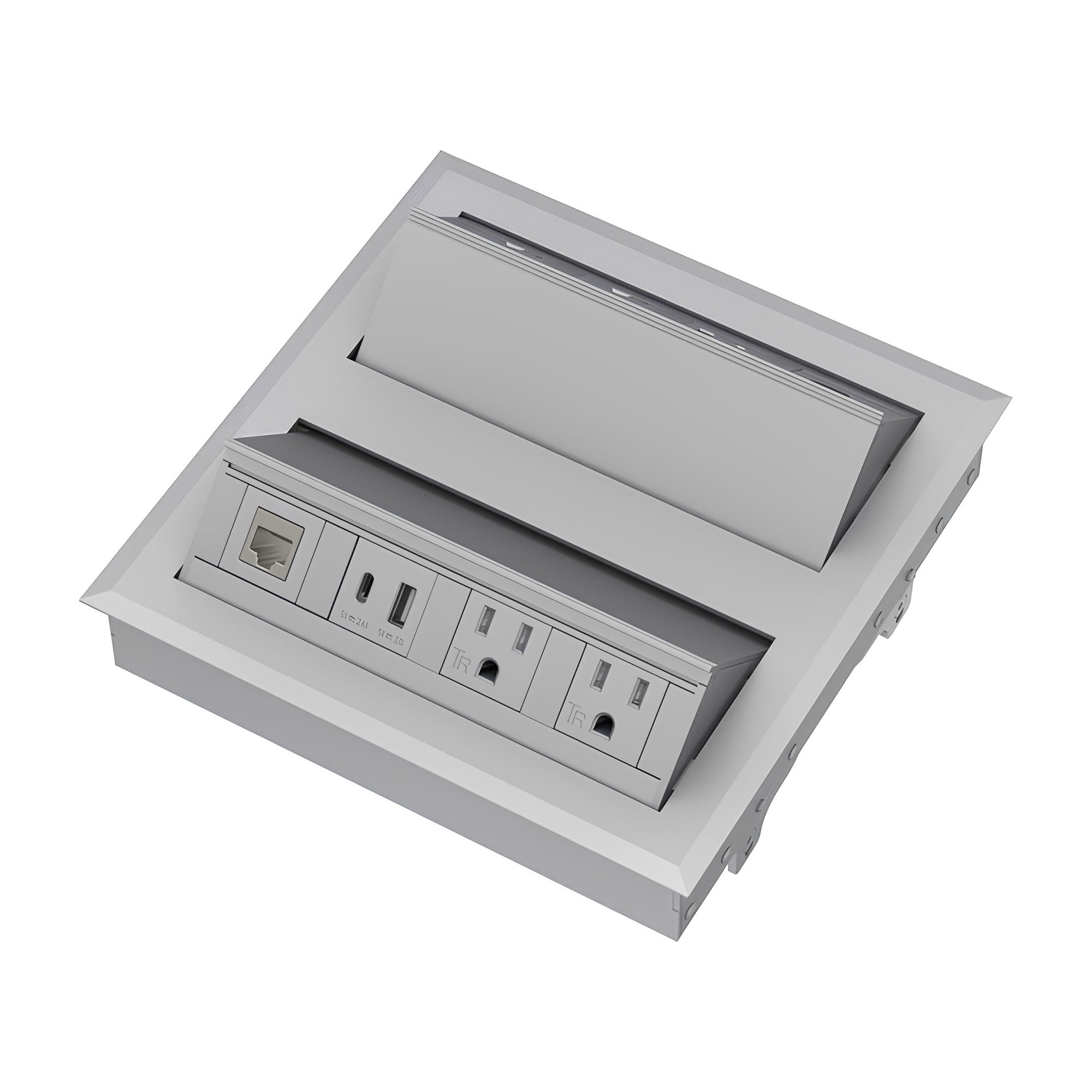 Brixwell QH1W-001 Two Sided Power And Data Center Silver Finish ...