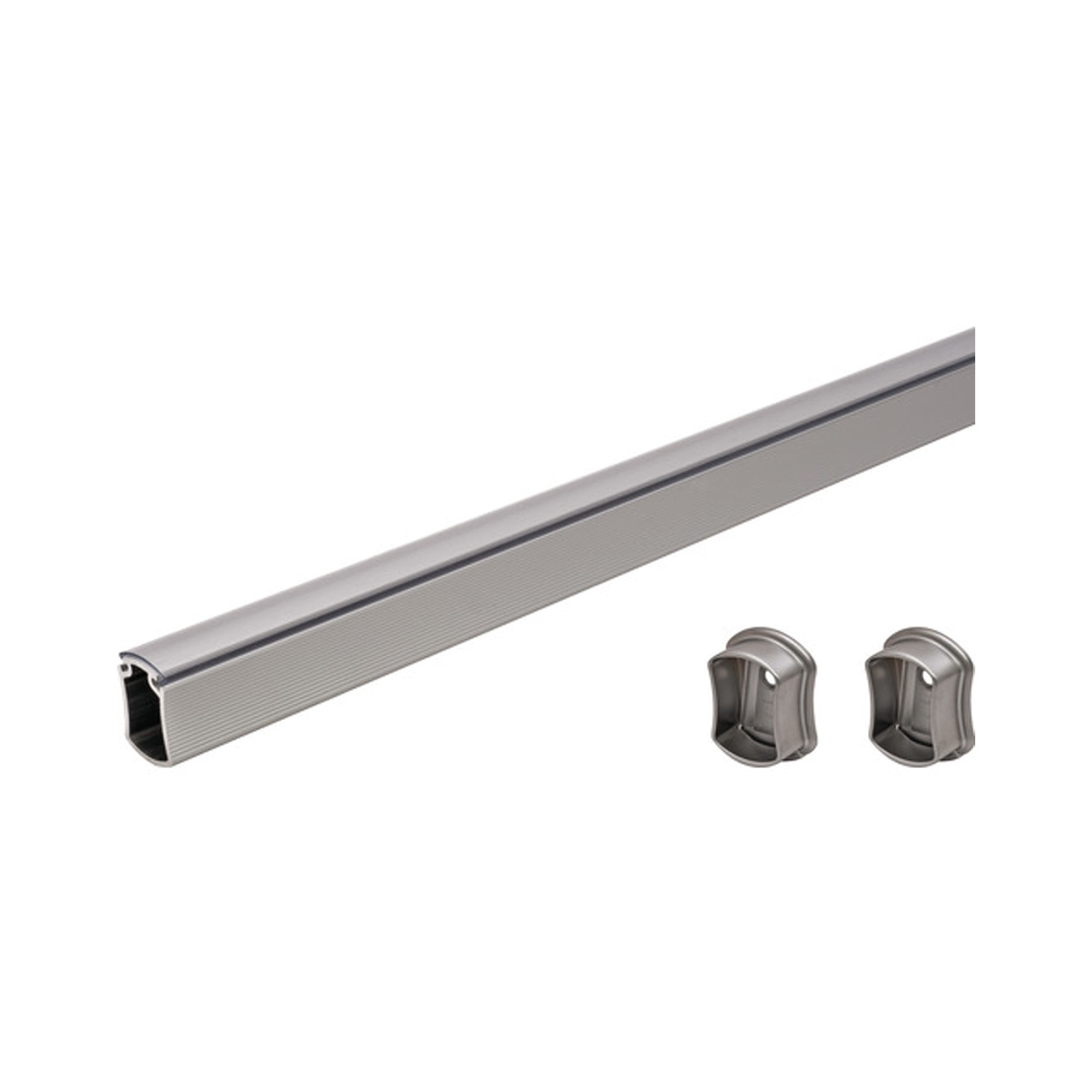 Brixwell QIJI-009 Wardrobe Tube with End Supports 35 3/4" Length Matt Aluminum Finish - Walmart.com
