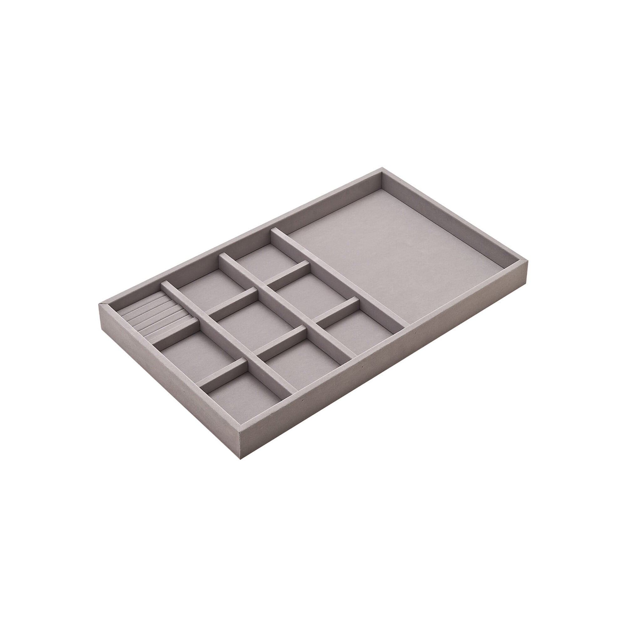 Brixwell QING-003 Jewelry Tray Faux Suede Material Gray Finish ...