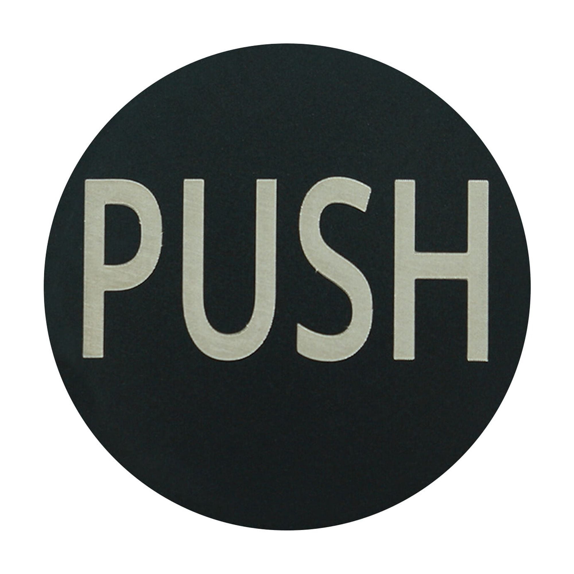 Brixwell Round Push Door Sign, Matte Black Finish, Commercial Signage ...
