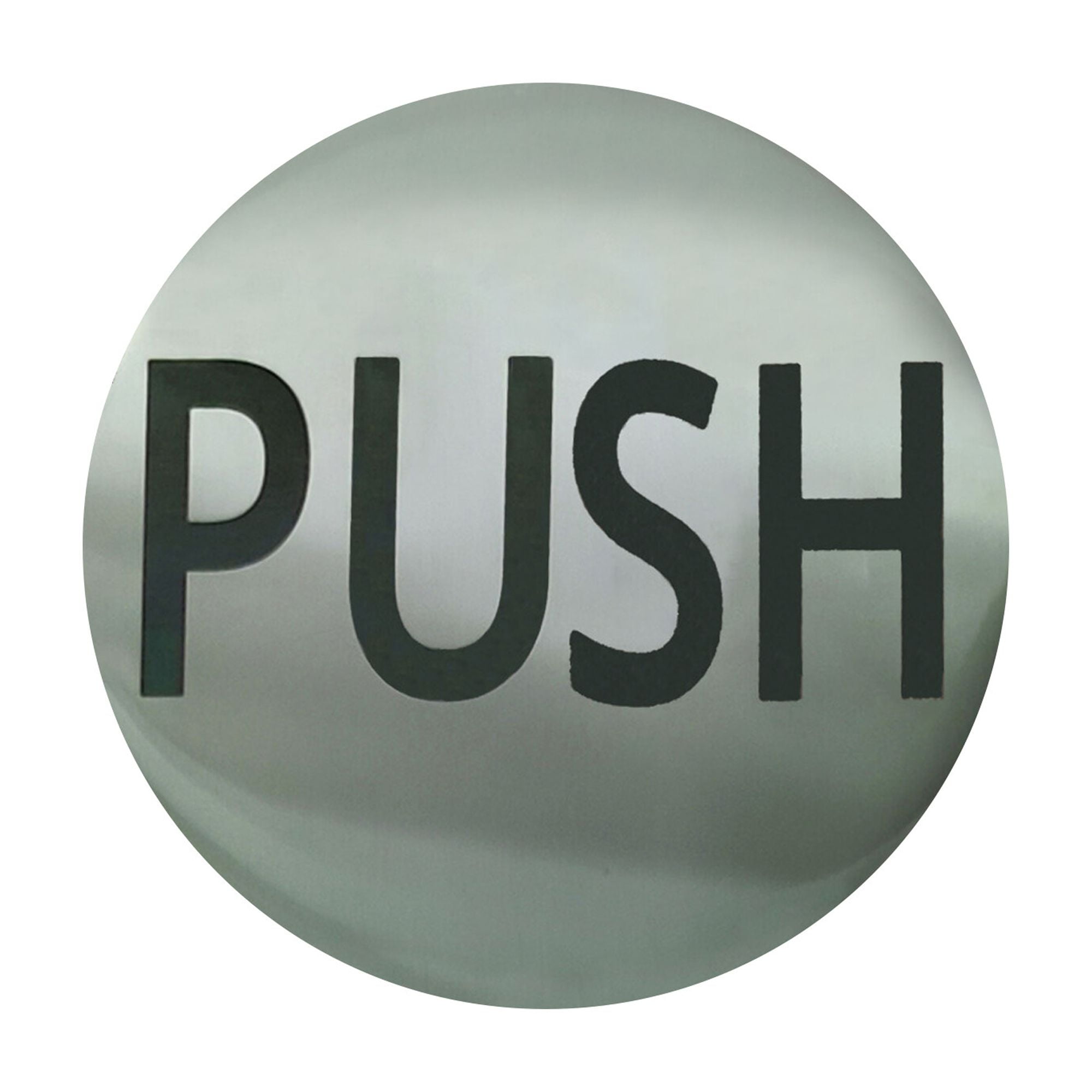 Brixwell Round Push Door Sign, Polished Stainless Finish, Commercial ...
