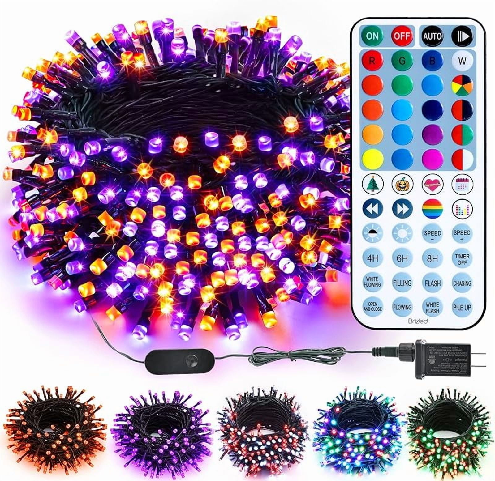 Brizled Color Changing Halloween Lights, 66ft 200 LED RGB Christmas ...