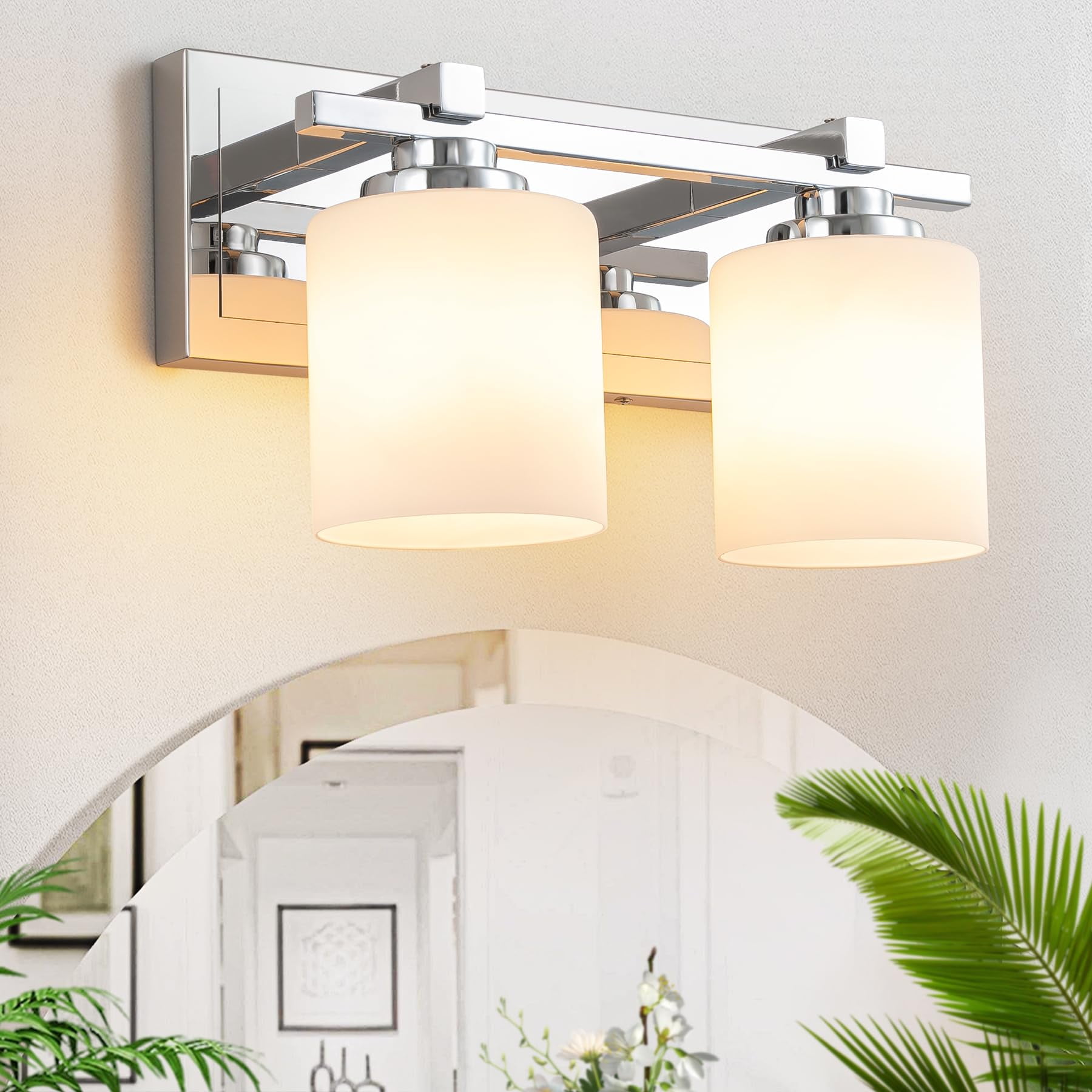 BrkNit 2 Light Modern Bathroom Light Fixtures Over Mirror, Chrome ...