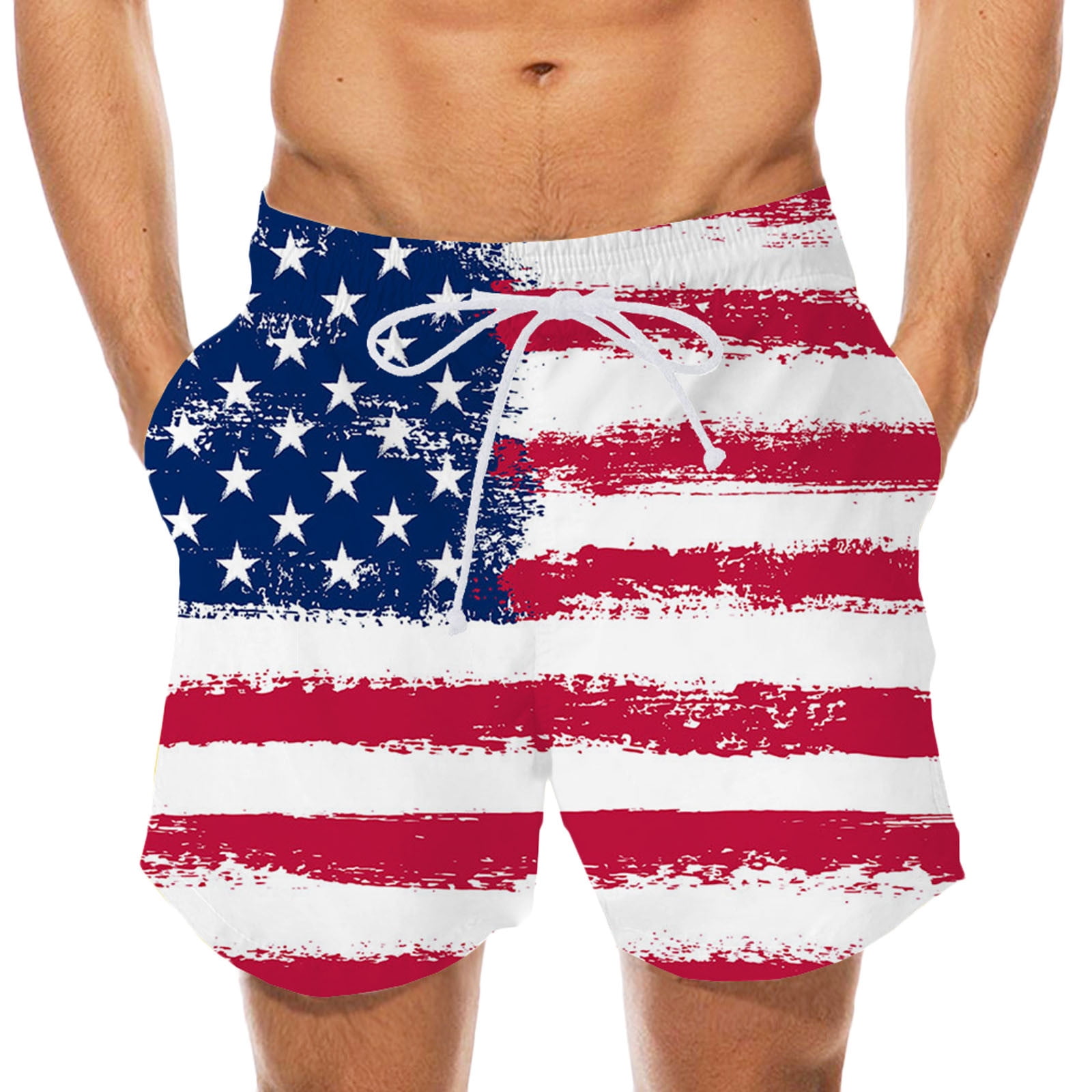 Brnmxoke American Flag Mens Swim Trunks 5 Inch,Quick Dry Mens Swimming ...