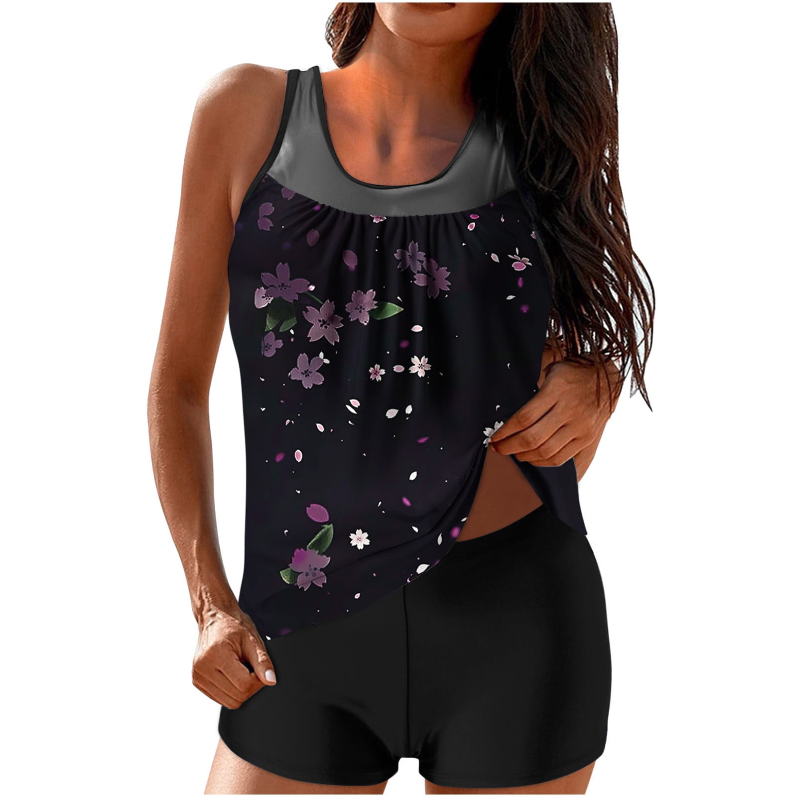 Brnmxoke Bathing Suits for Women Over 60 Full Coverage Tankini ...