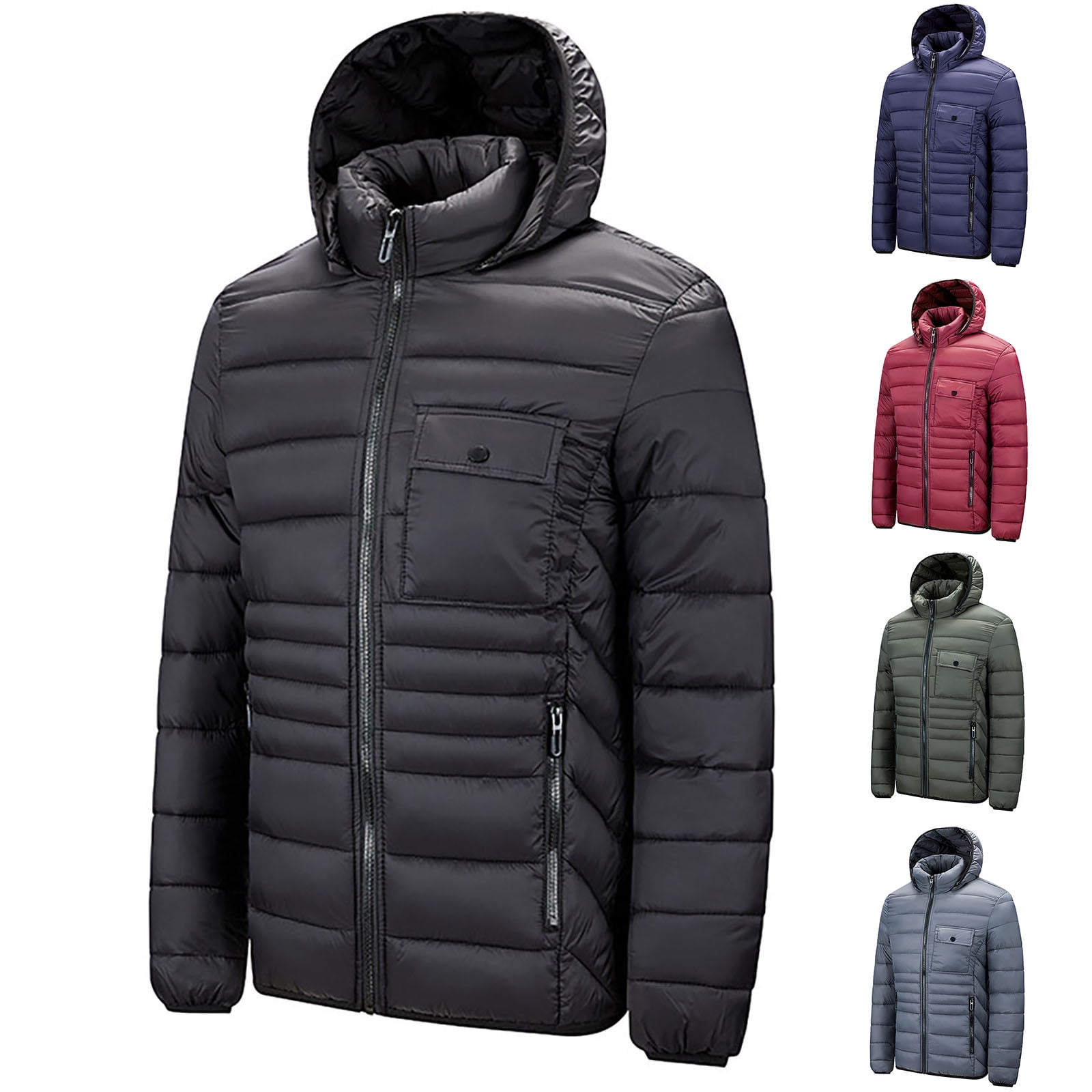 Brnmxoke Big and Tall Men Puffer Down Jackets Packable Bubble Jacket ...