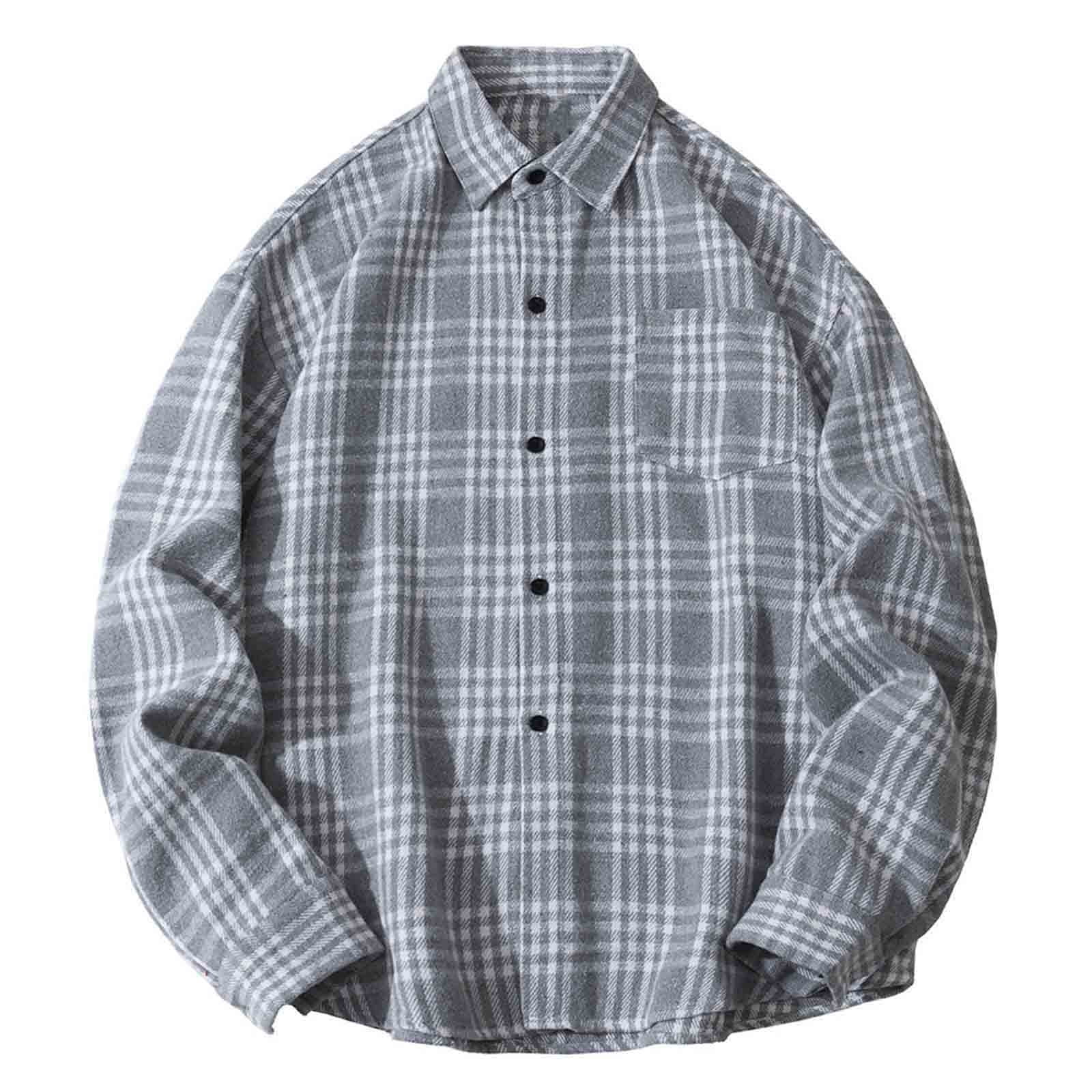 Brnmxoke Flannel Men Shirt Stylish Flannel Shirts Casual Button Down ...