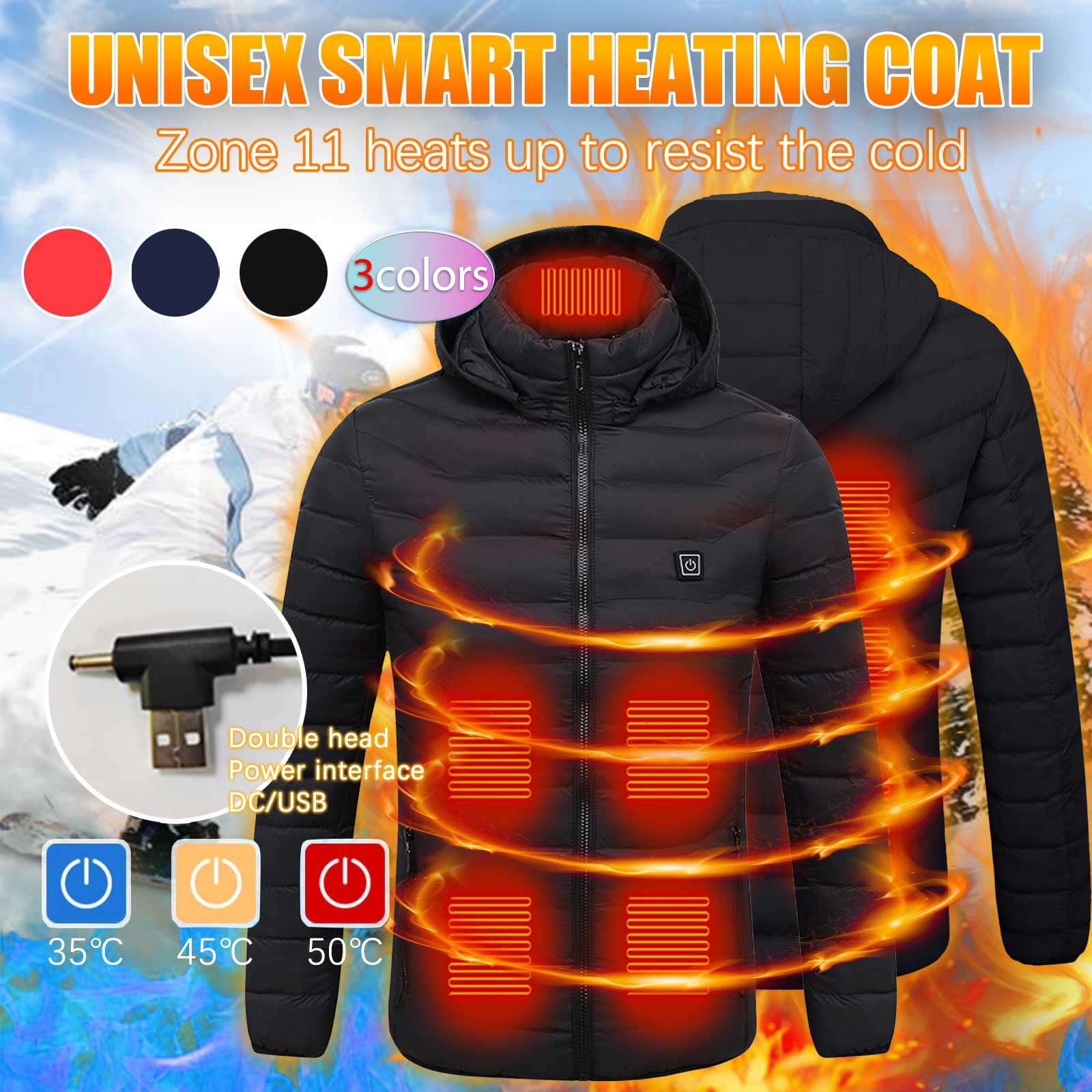 Brnmxoke Heated Jacket for Men and Women Winter Warm Coat with 11 ...