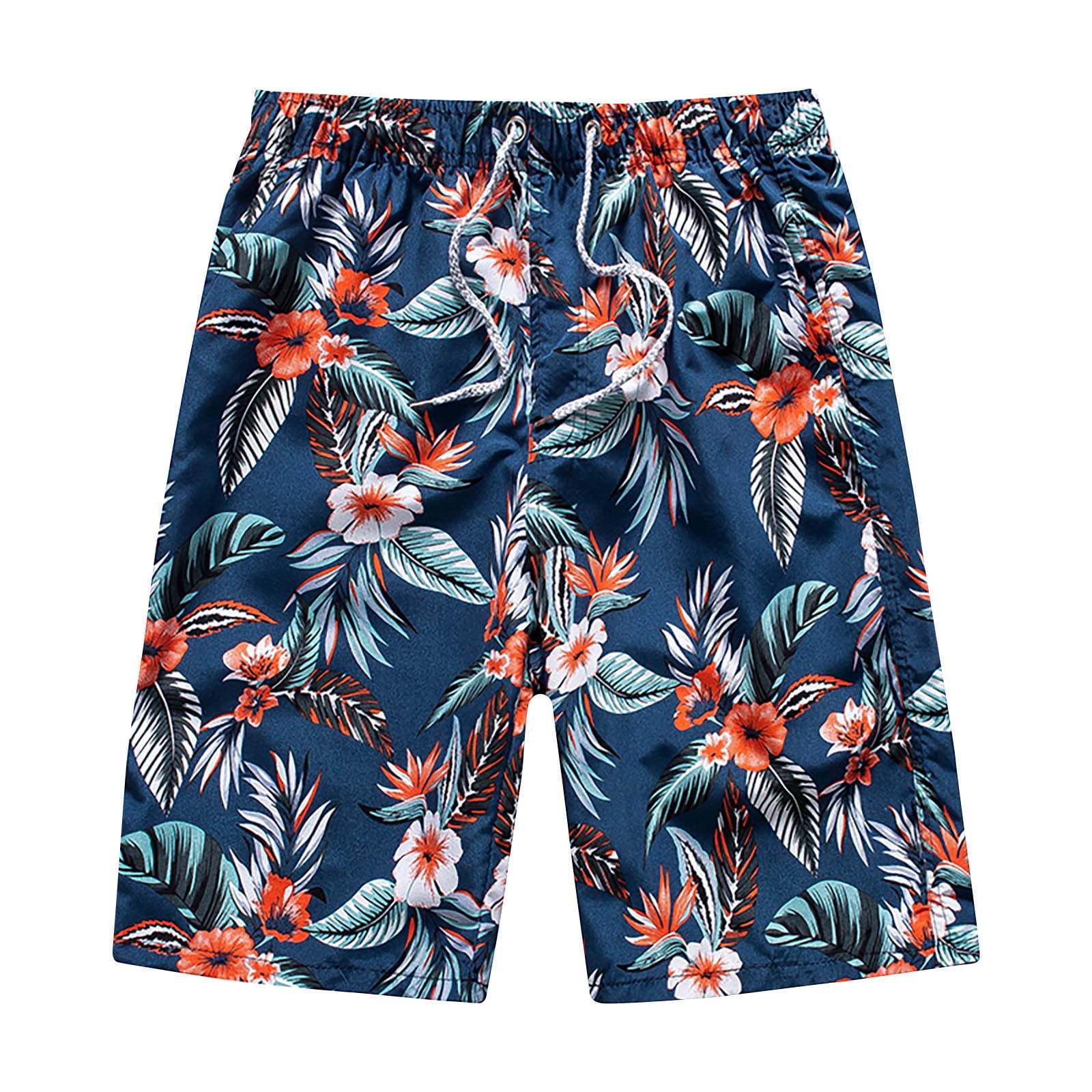 Brnmxoke Men Beach Trunks Floral Print Big and Tall Swimwear Hawaii ...
