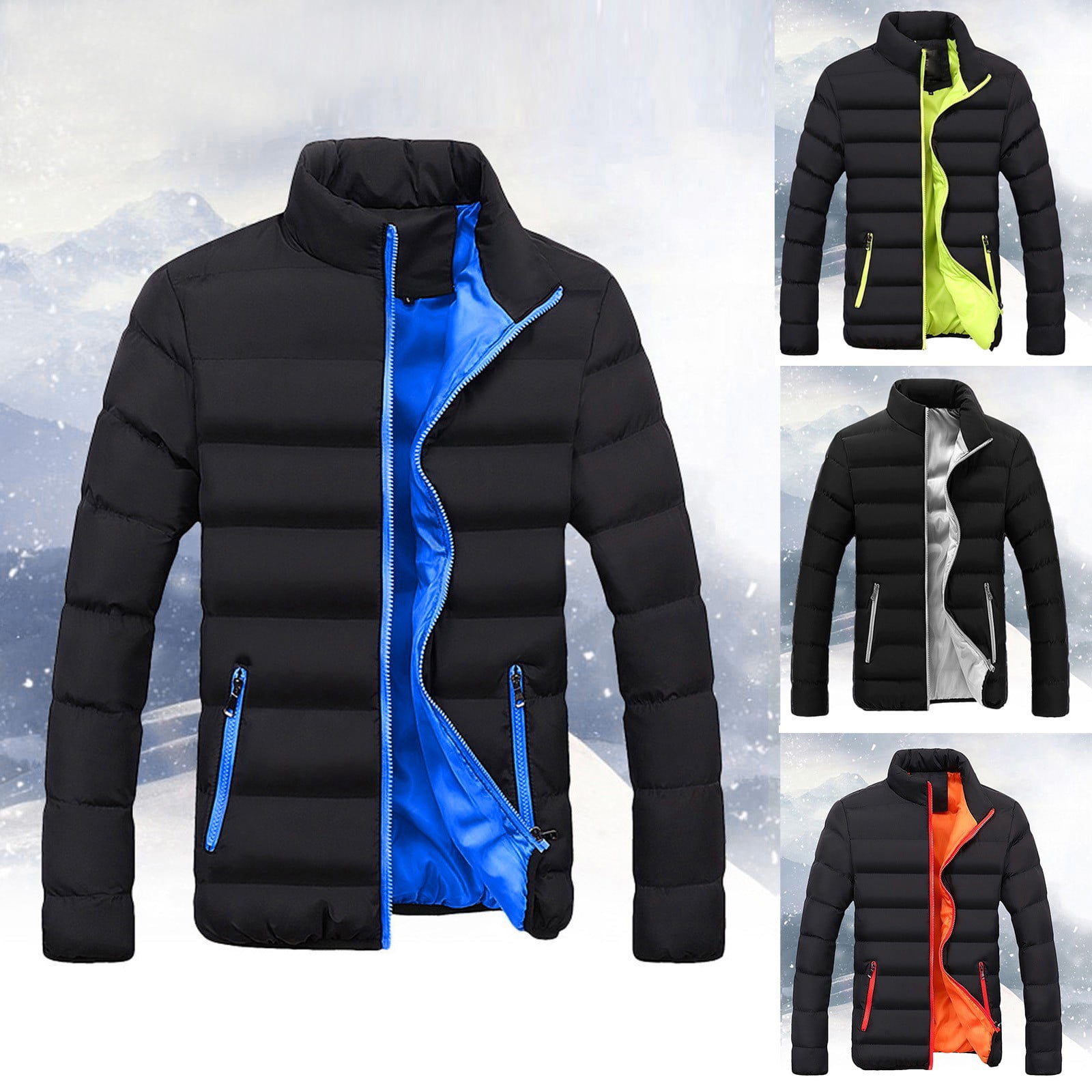 Brnmxoke Men's Plus Size Quilted Jackets Coat Clearance,Men Winter Warm ...