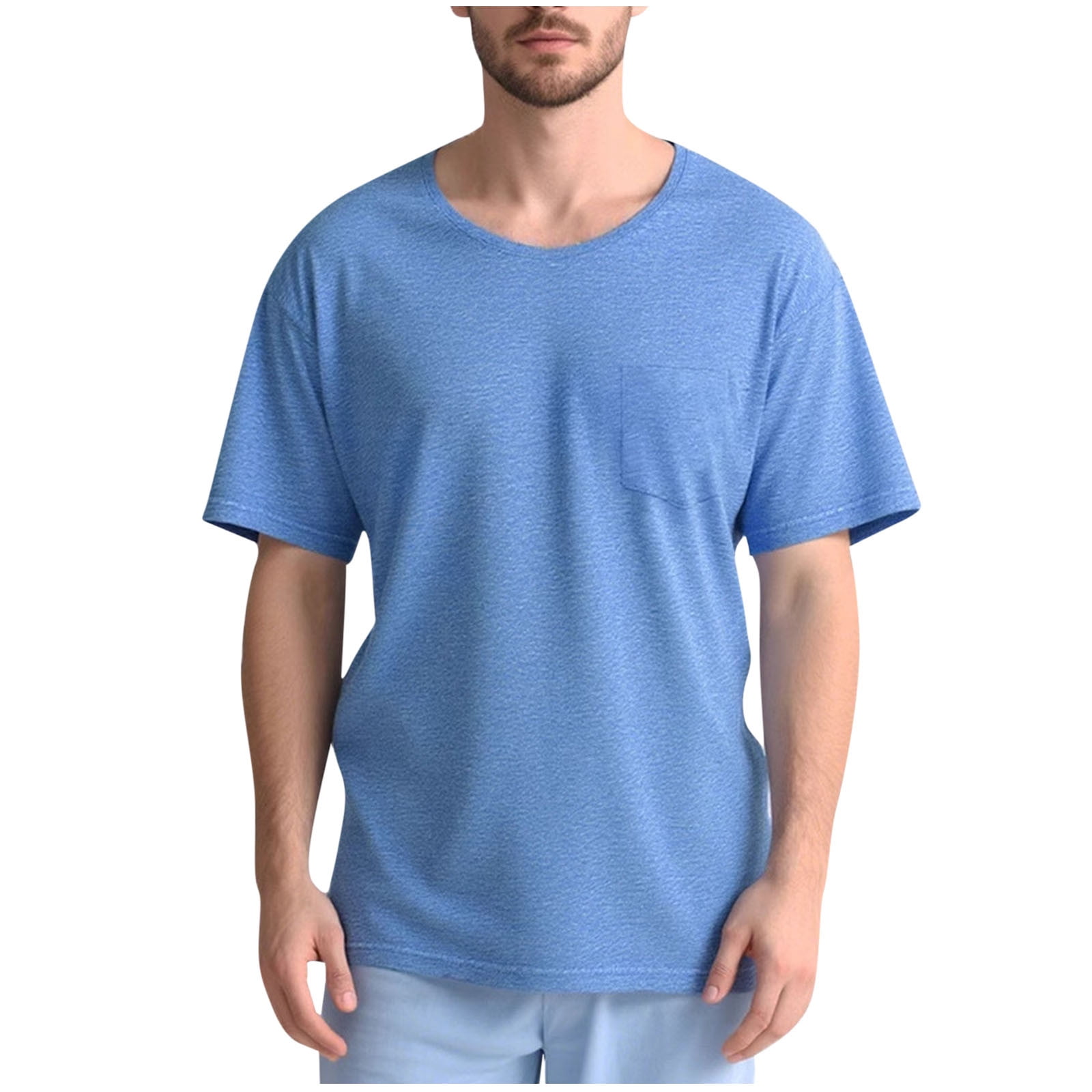 Brnmxoke Men's Short Sleeve Shirts Casual Crewneck Tear Away Post ...