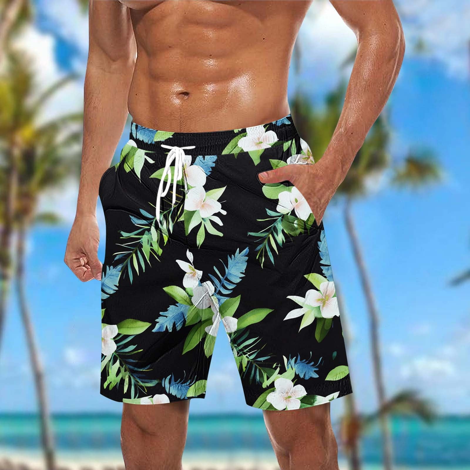 Brnmxoke Men's Swim Trunks Long,Mens Swim Trunks 5" Quick Dry Bathing ...