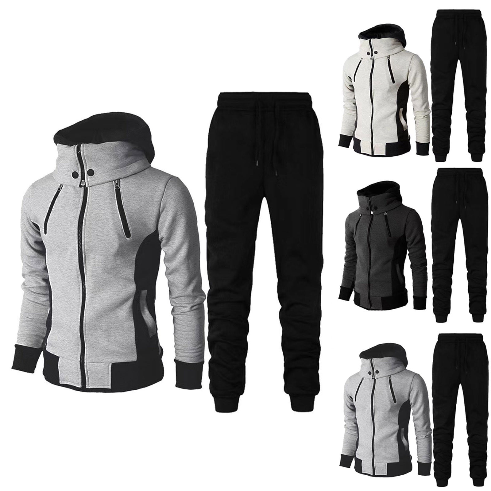 Brnmxoke Mens Casual Tracksuits Long Sleeve Jogging Suits Sweatsuit ...