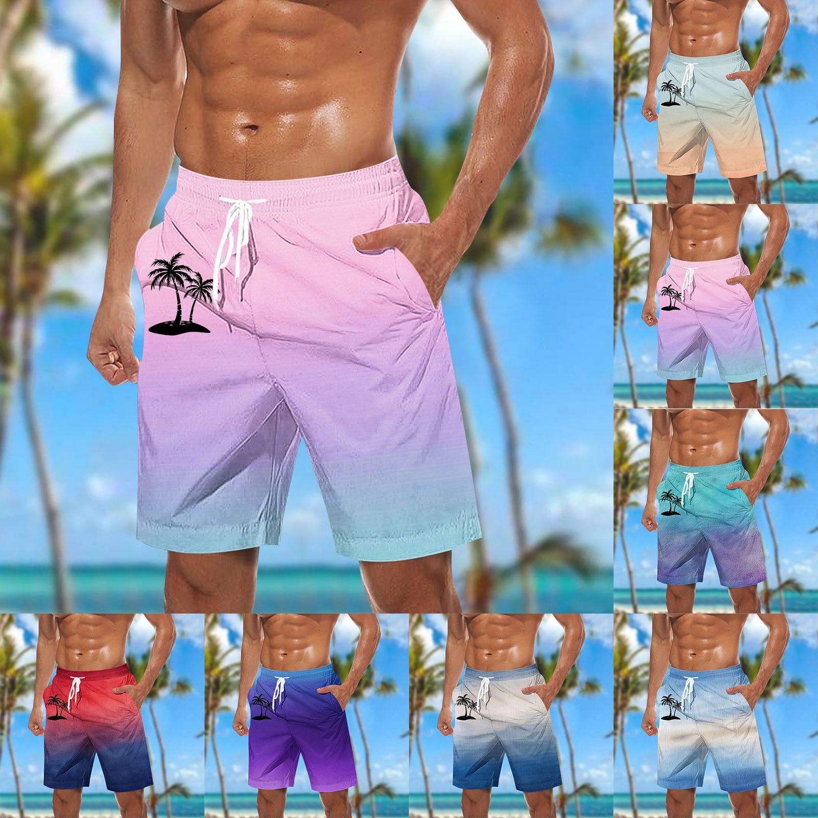 Brnmxoke Mens Quick Dry Swim Trunks,Tie Dye Printed 5" Quick Dry ...