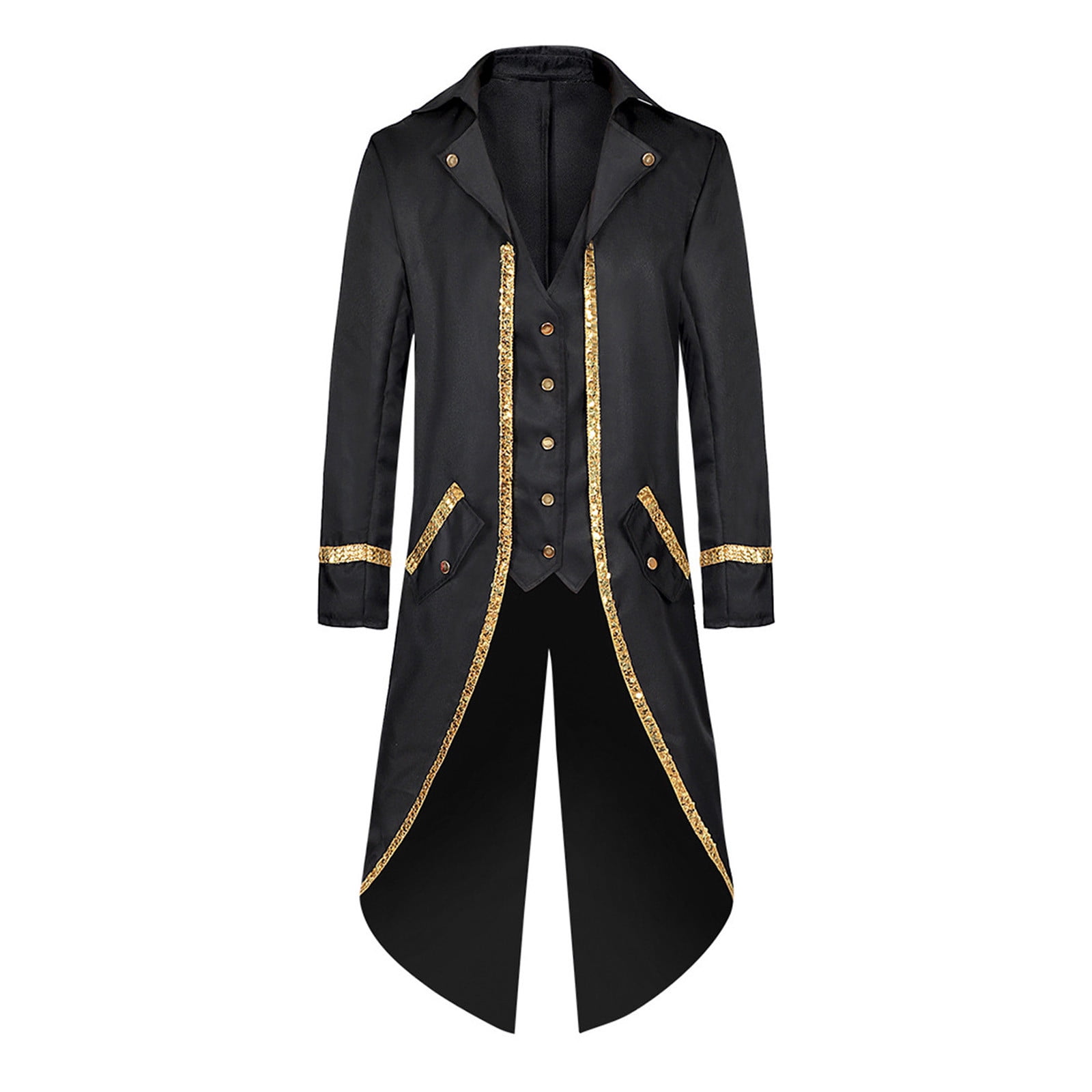 Brnmxoke Mens Steampunk Vintage Tailcoat Medieval Trench Coats ...