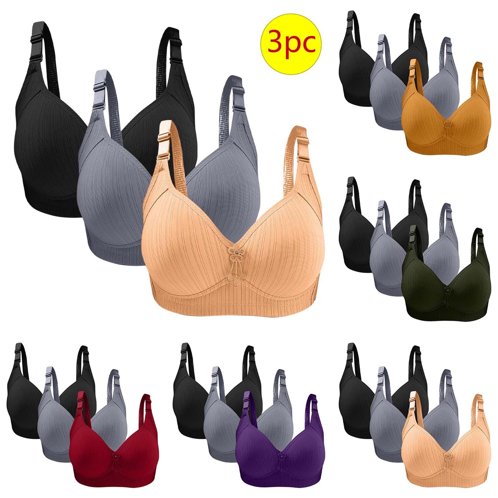 Brnmxoke Minimizer Bras for Women 3pcs Comfortable Wireless Bras Push ...