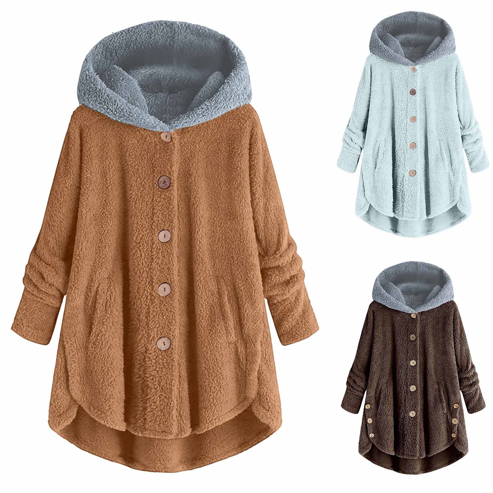 Brnmxoke Oversized Fleece Jackets for Women Plus Size Sherpa Fuzzy ...