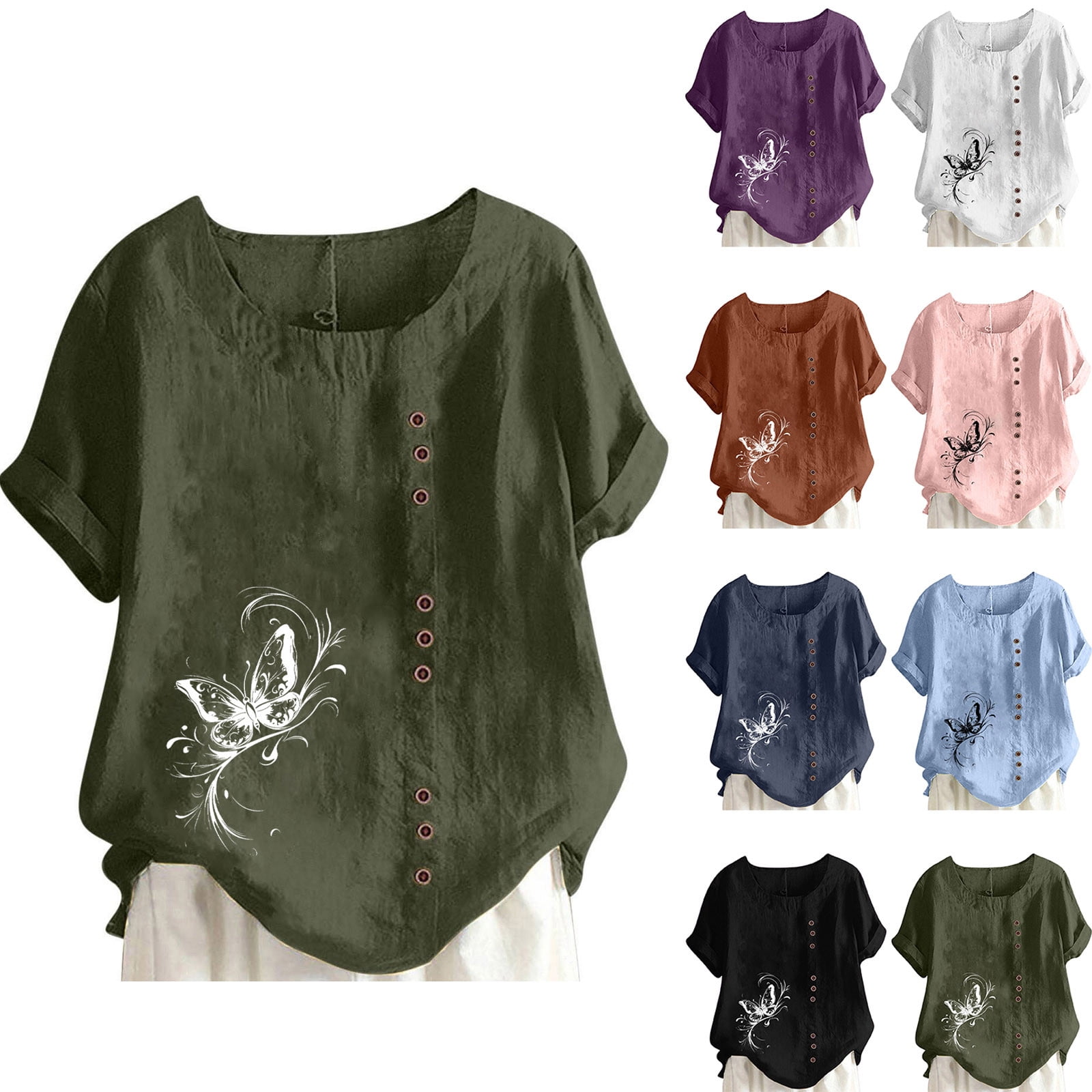 Brnmxoke Oversized Summer Tops for Women 2025 Casual Loose Fit Plus ...