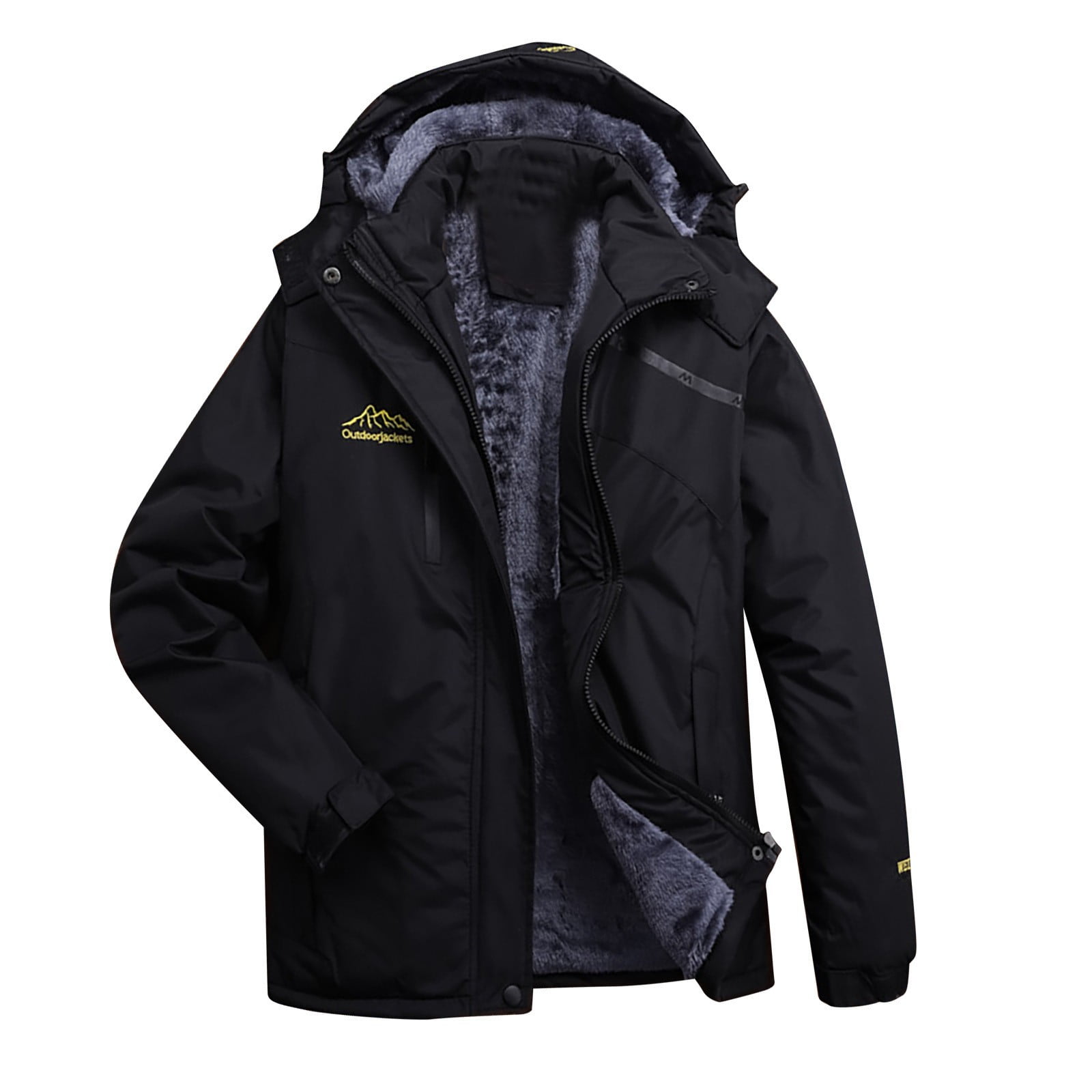 Brnmxoke Puffer Jacket Men Packable - Fleece Waterproof Winter Zip Up ...