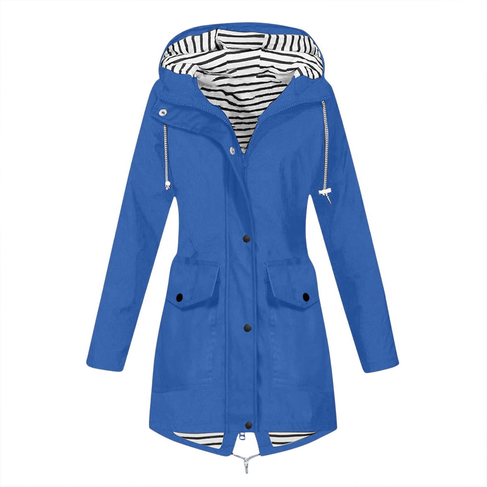 Brnmxoke Rain Coat Plus Size Women Waterproof Oversized Casual Zip Up ...