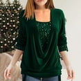 Brnmxoke Sequin Tops For Women Long Sleeve Square Neck Blouse Dressy