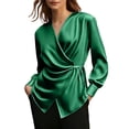 Brnmxoke Silk Going Out Tops for Women Plus Size Casual Soft Satin Lace ...