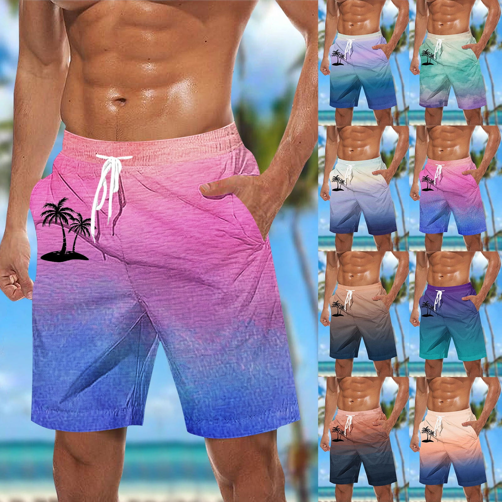 Brnmxoke Tie Dye Swim Pants for Men 2025,Mens Swim Trunks 9" Quick Dry ...