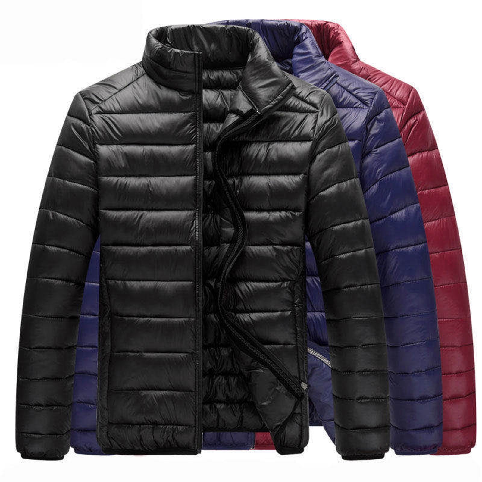 Brnmxoke Winter Jackets for Men Big and Tall Puffer Jacket Zip Up ...