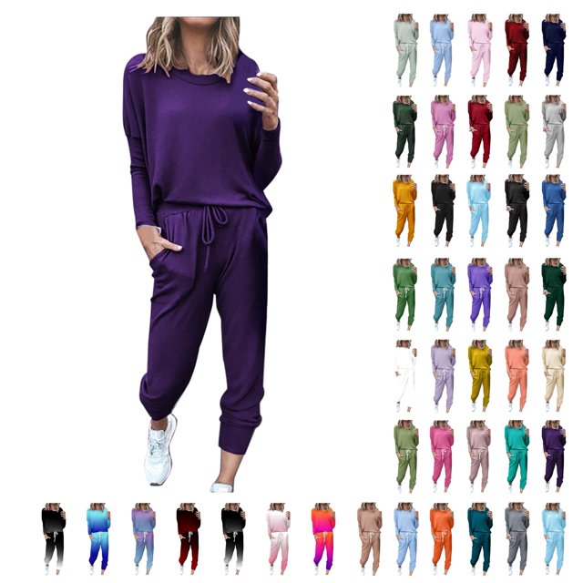 Brnmxoke Women 2 Piece Outfits Long Sleeve Tracksuit Gradient Printed ...