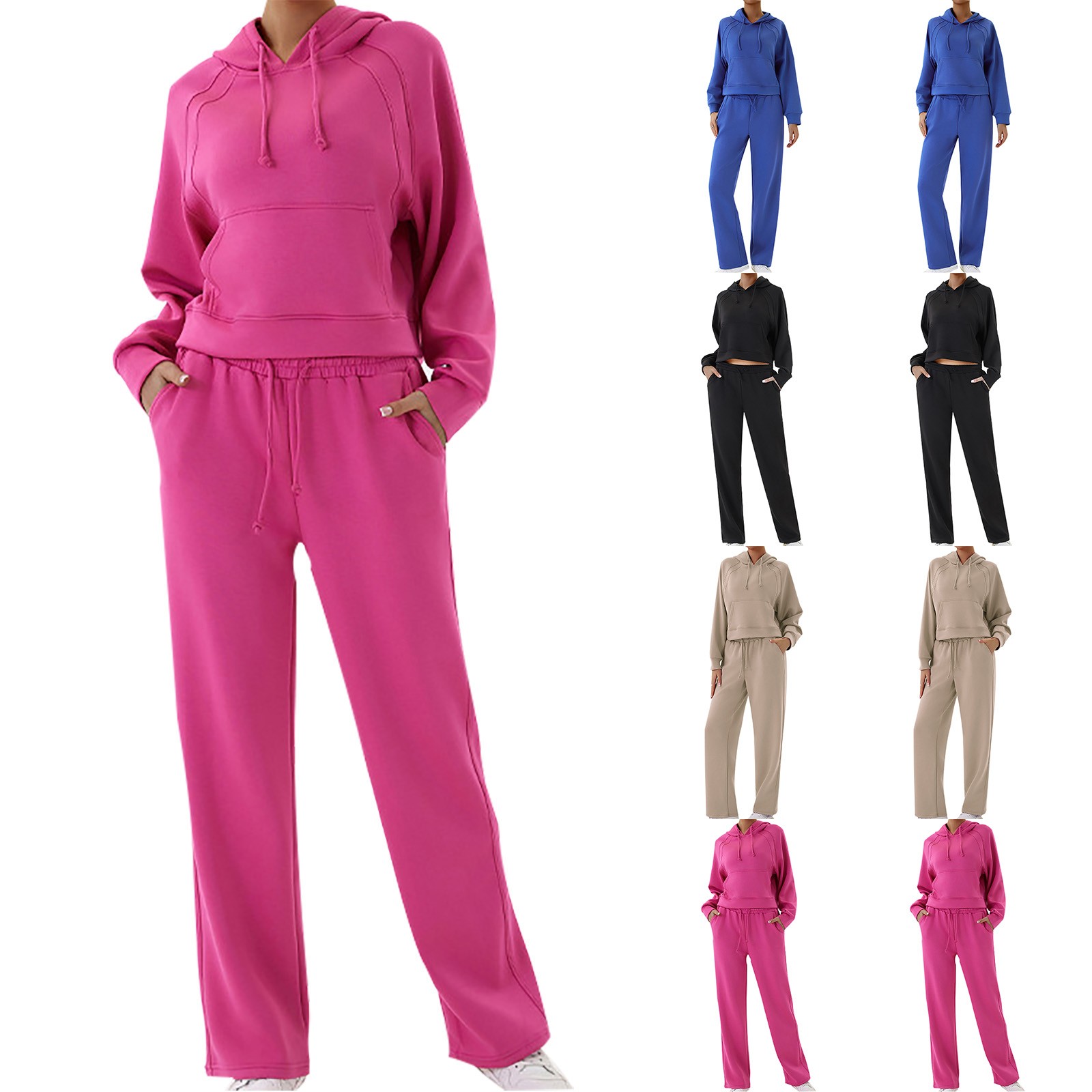 Brnmxoke Women 2 Piece Outfits Sweatsuits Casual Long Sleeve Hooded ...
