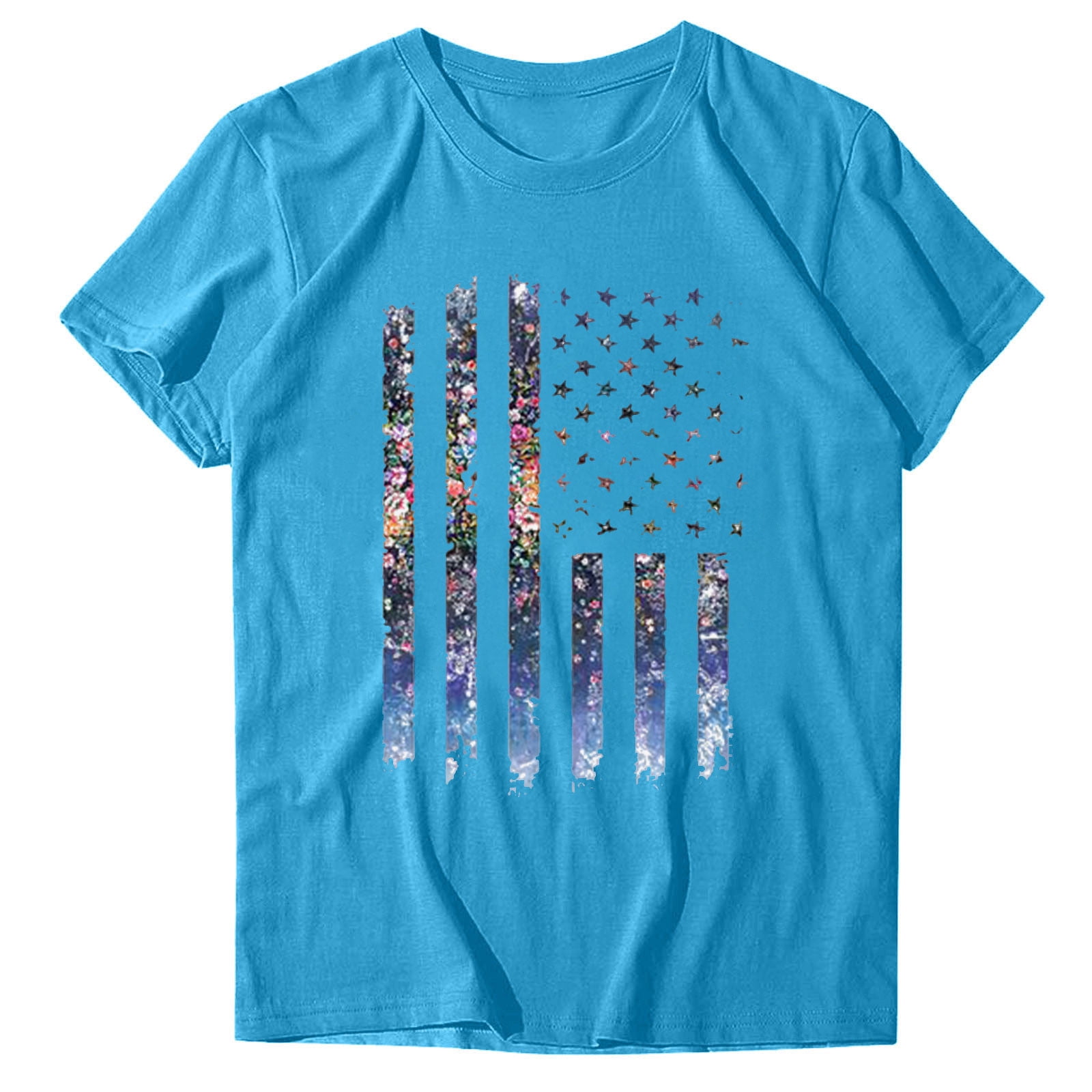 Brnmxoke Women 4th Of July Shirts Usa Flag Tee Shirt For Women