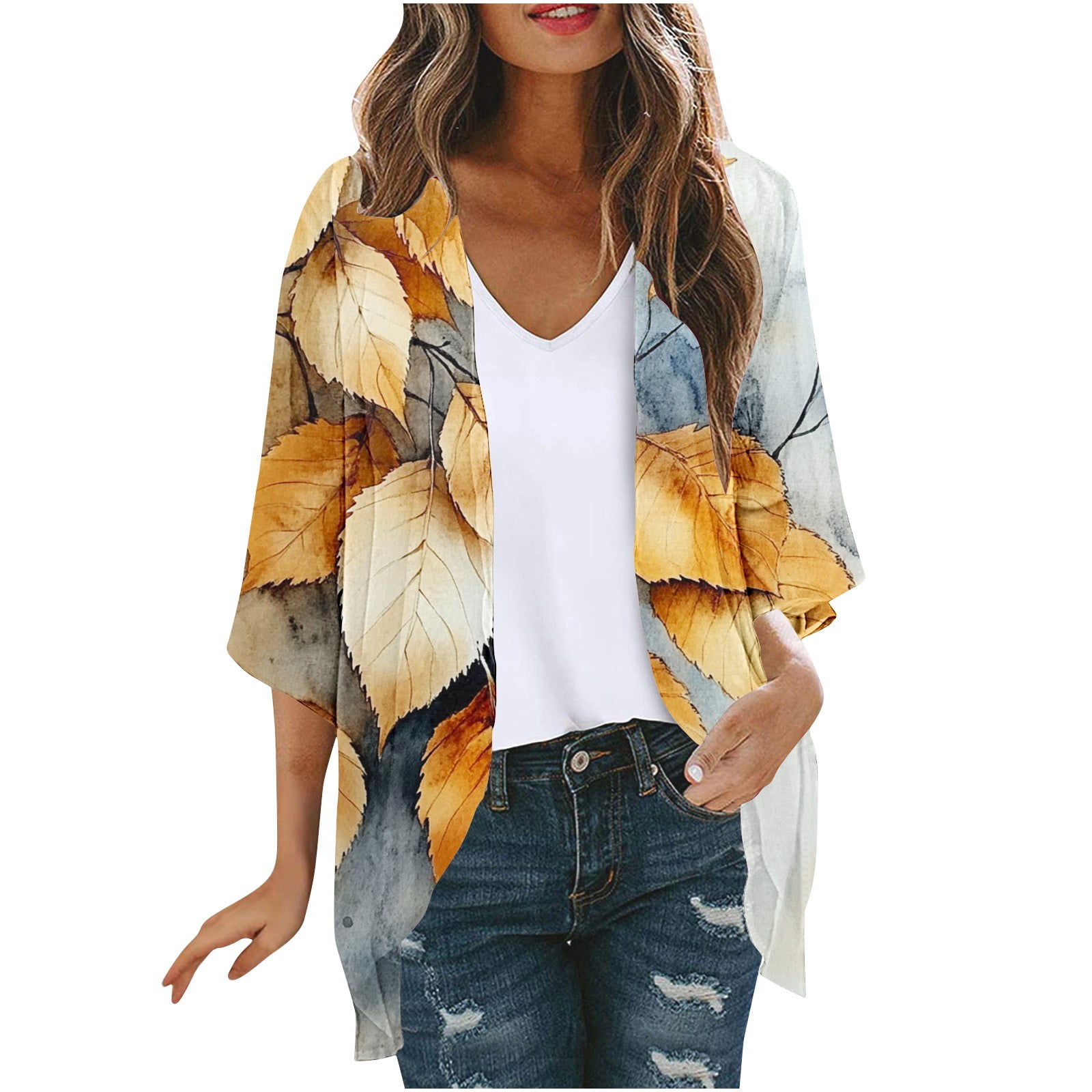 Brnmxoke Women's Boho Kimono Beach Cover up for Summer Bathing Suits ...