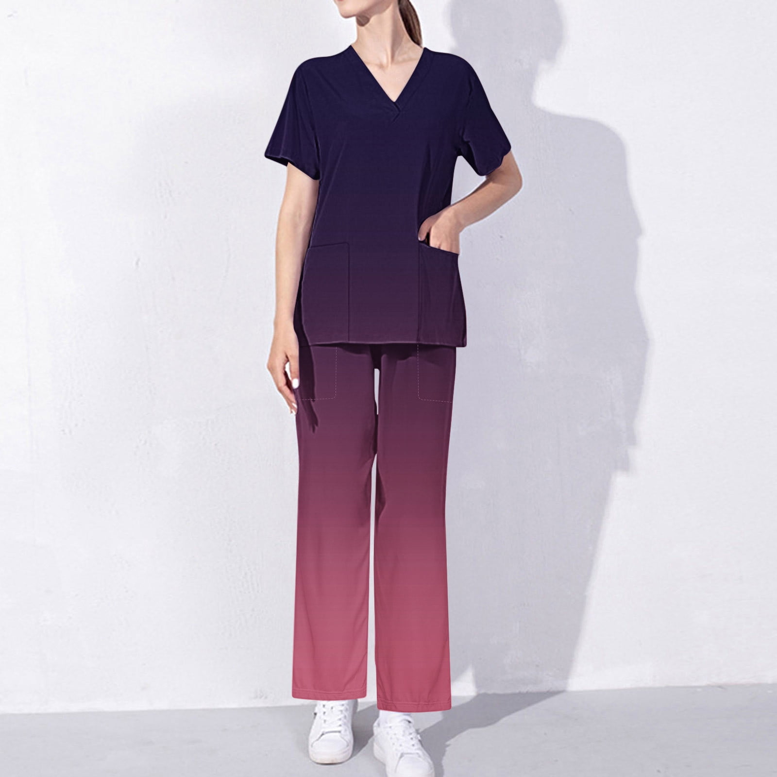 Brnmxoke Women's Scrub Sets Medical Scrubs,Scrubs Set for Women Joggers ...