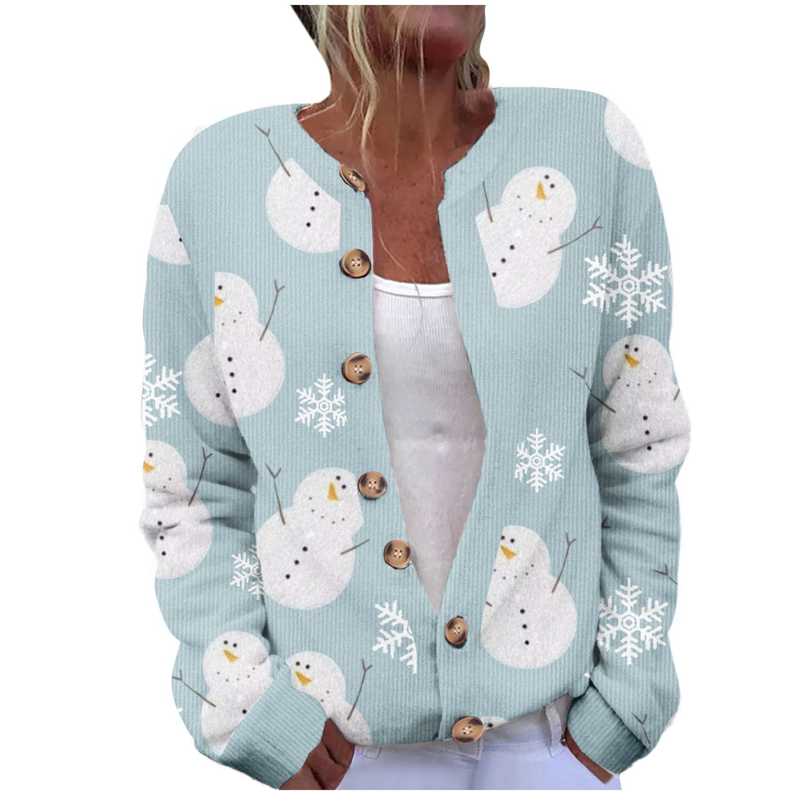 Brnmxoke Womens Sweater Cardigans Casual Long Sleeve Plus Size Knit ...