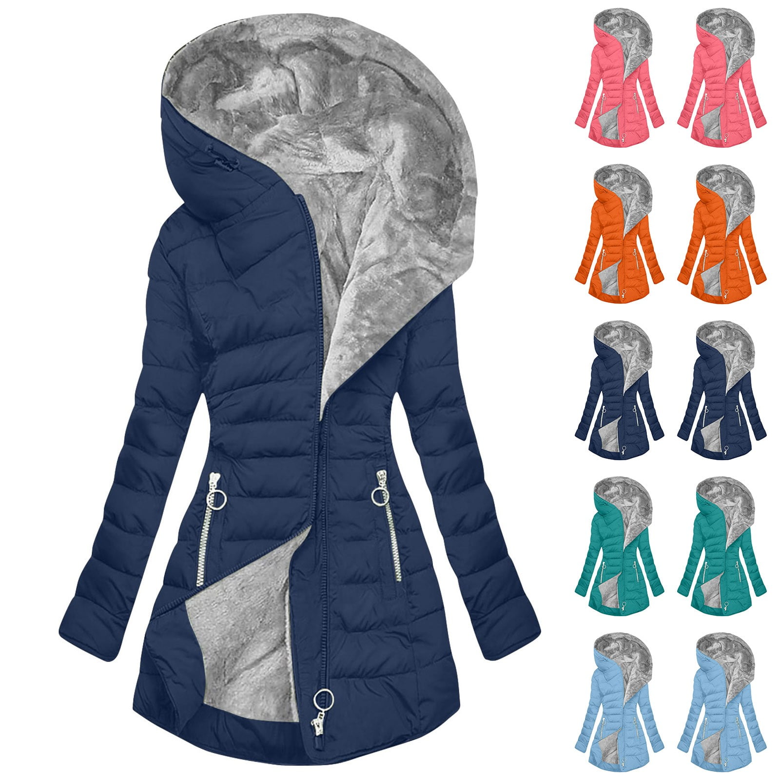Brnxmoke Winter Coats for Women 2024 Puffer Thicken Fleece Lined Down ...