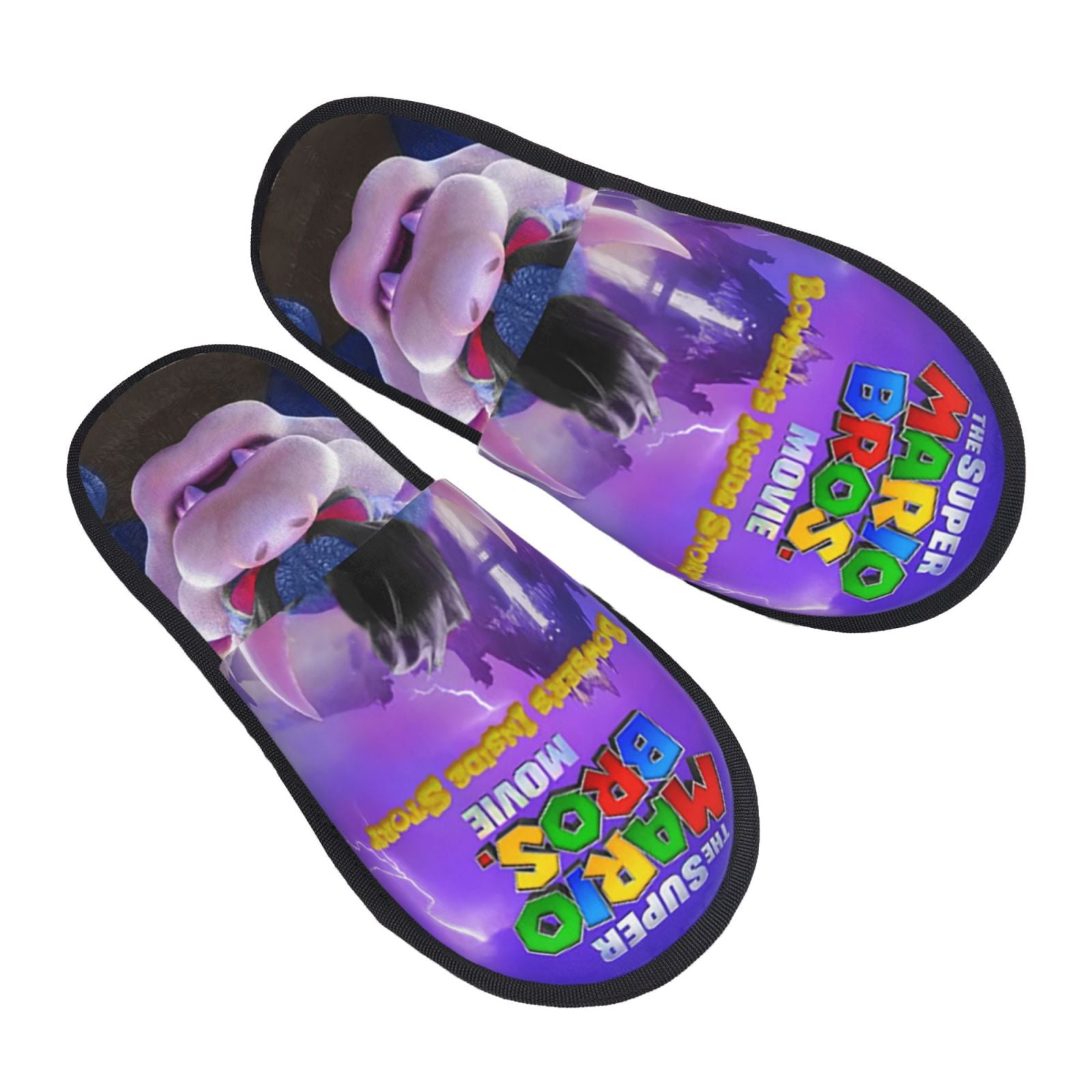 Bro Bowser Fluffy House Slippers Memory Foam Suede Slippers Furry Slip ...