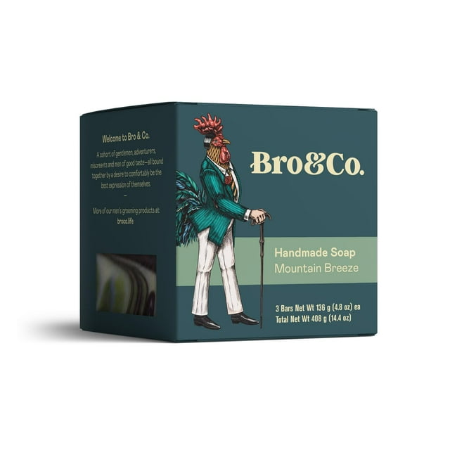 Bro&Co. Men's Hand-Made, Cold-process Soap Bars: Mountain Breeze ...