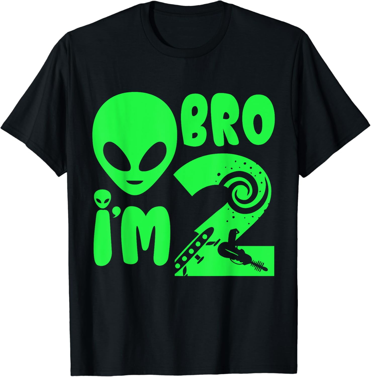 Bro I'm 2 Years Old 2nd Birthday Kid Matching Alien UFO Tee T-Shirt ...
