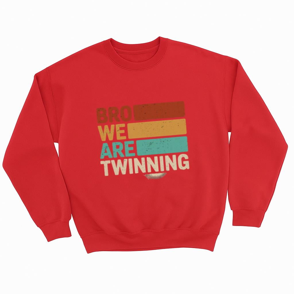 Bro We Are Twinning Retro 70s Funny Spirit Week Kids Graphic Print ...