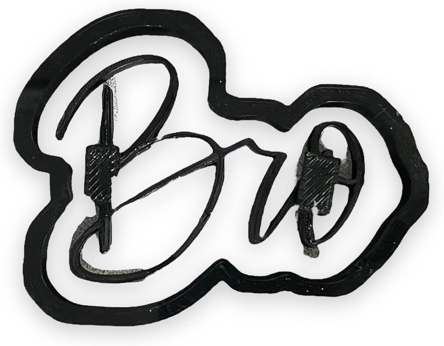 Bro Word Outline Cookie Cutter with Script Cursive Stamp Impression ...