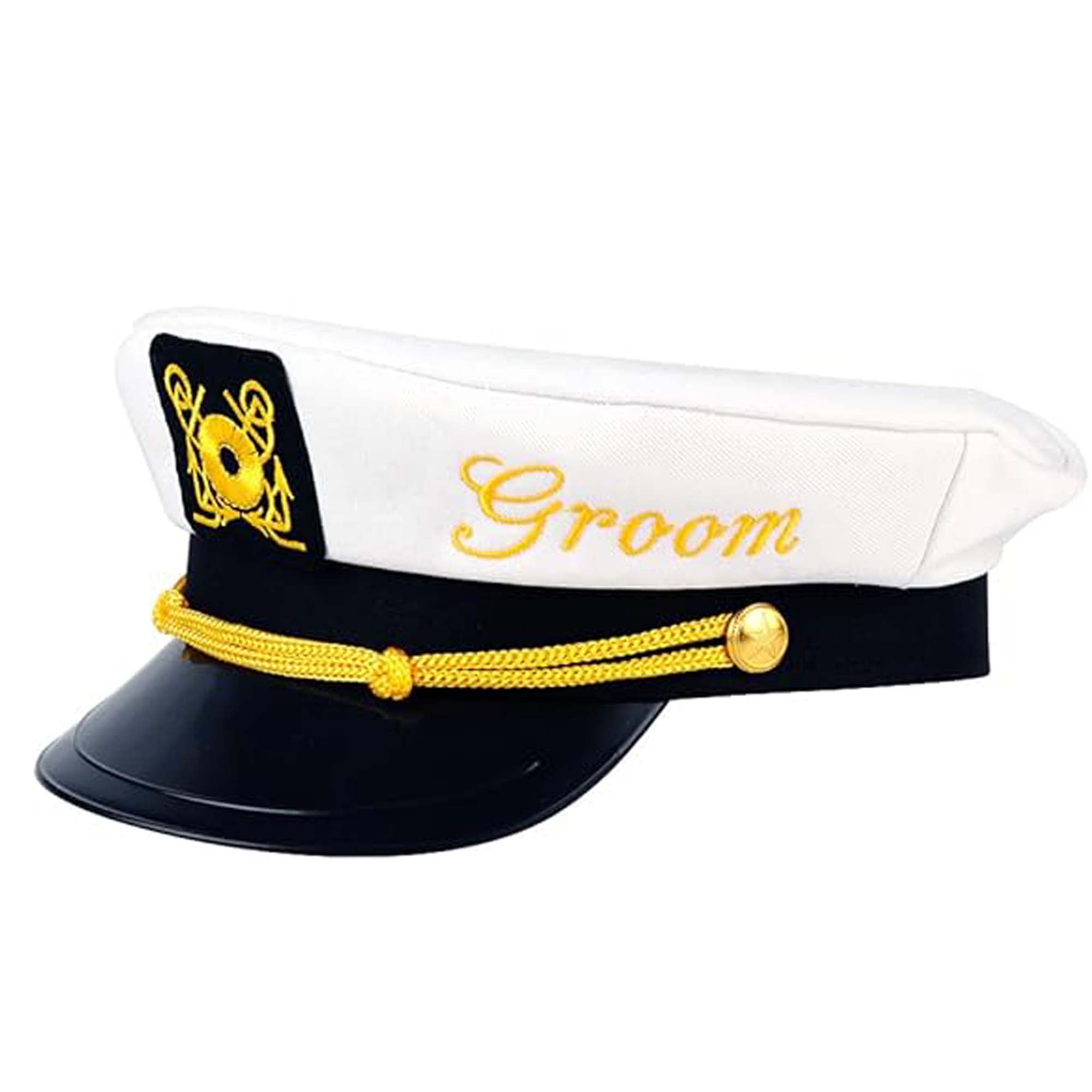BroSash Groom To Be Captain's Hat for Bachelor Party, White, 1 Count ...