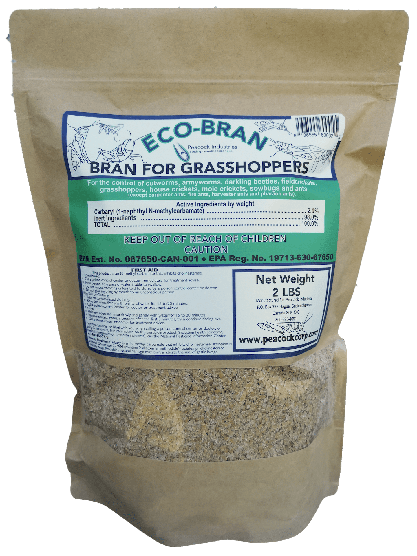 Eco-Bran Broad Spectrum Insect Bait, 2% Carbaryl, Grasshoppers ...