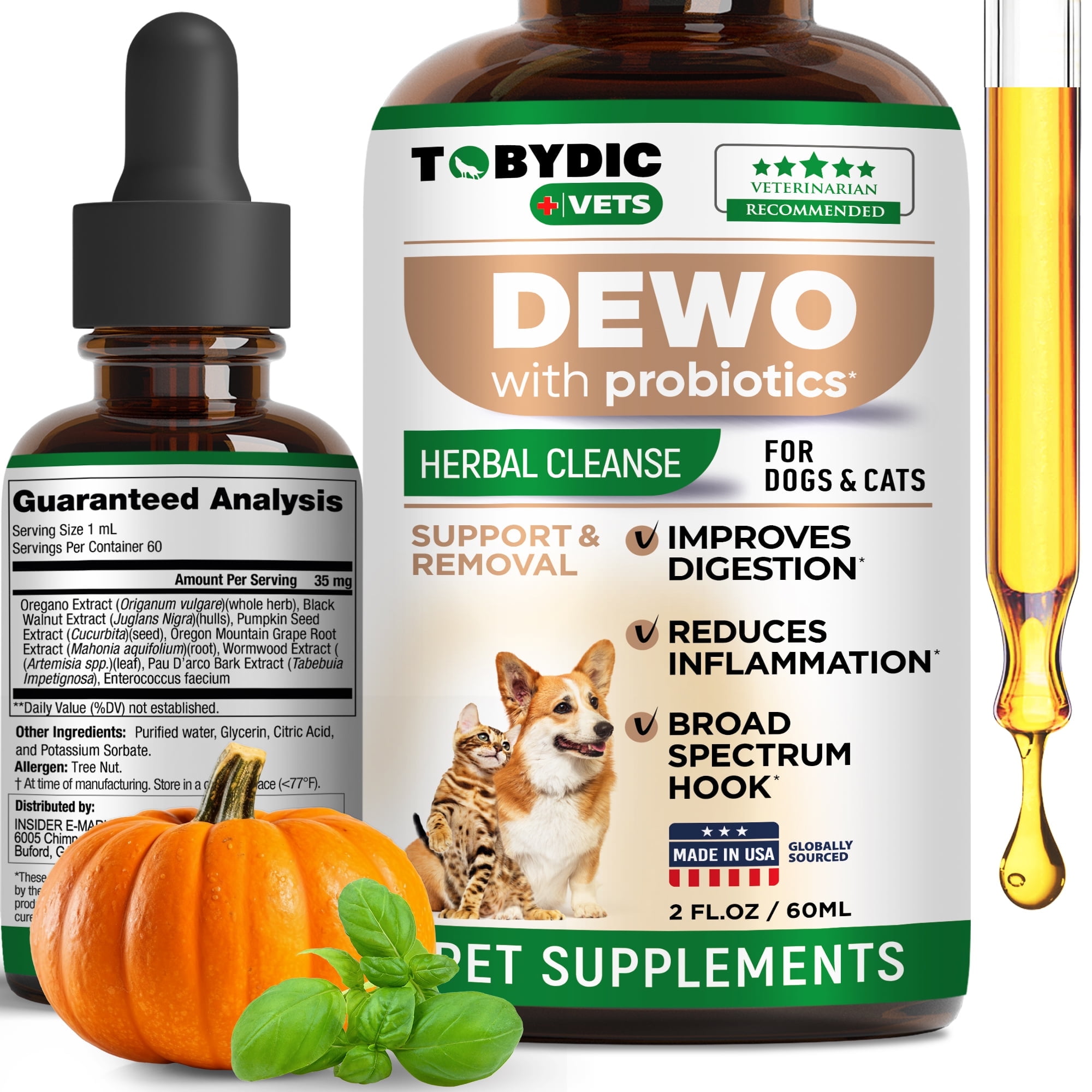 Broad Spectrum Herbal Medicine with Probiotic for Cats & Dogs ...