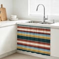 Broad Stripes Cabinet Curtains for Kitchen 10"W x 11"L, Modern Nautical ...