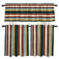 Broad Stripes Kitchen Curtains and Valances Set, Modern Nautical Green ...