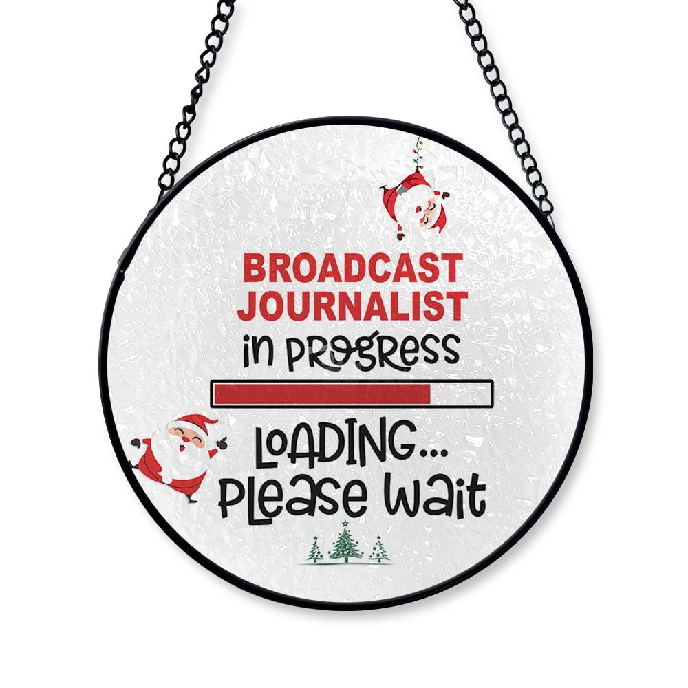 Broadcast Journalist in Progress Stained Glass Window Hanging 2025 ...